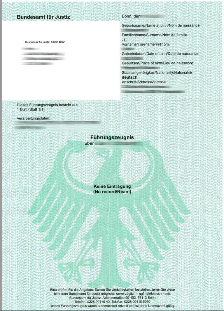 How to apply for the german police certificate while being in New Zealand